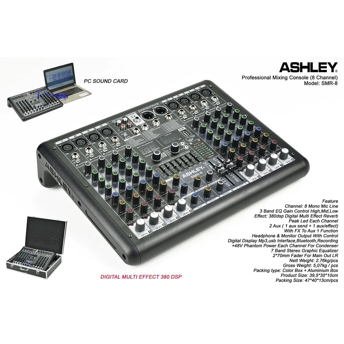 Jual Ashley SMR-8 Mixer Analog 8 Channel