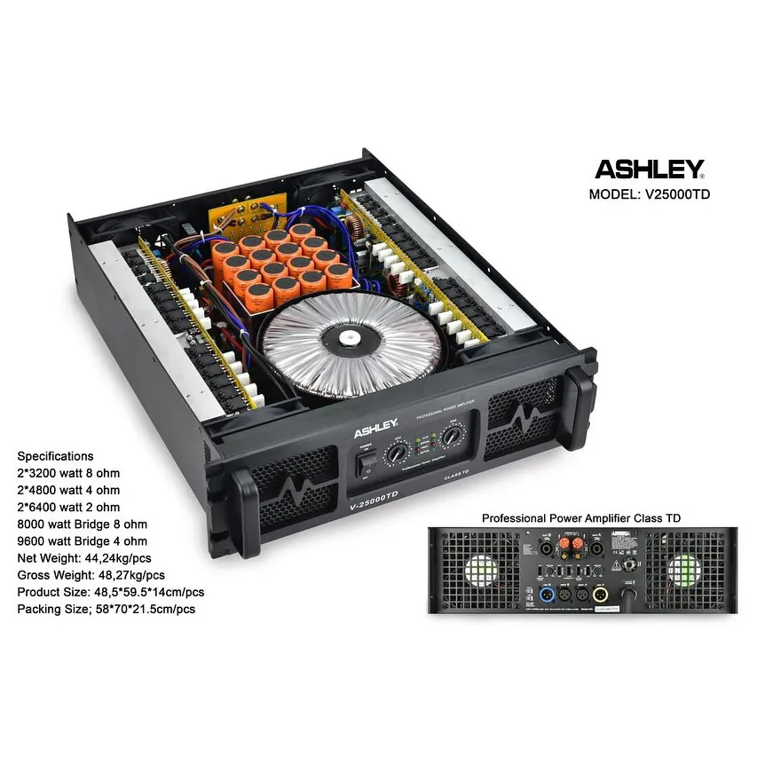 Jual Ashley V25000TD Power Amplifier 2 Channel Class TD 3200 Watt
