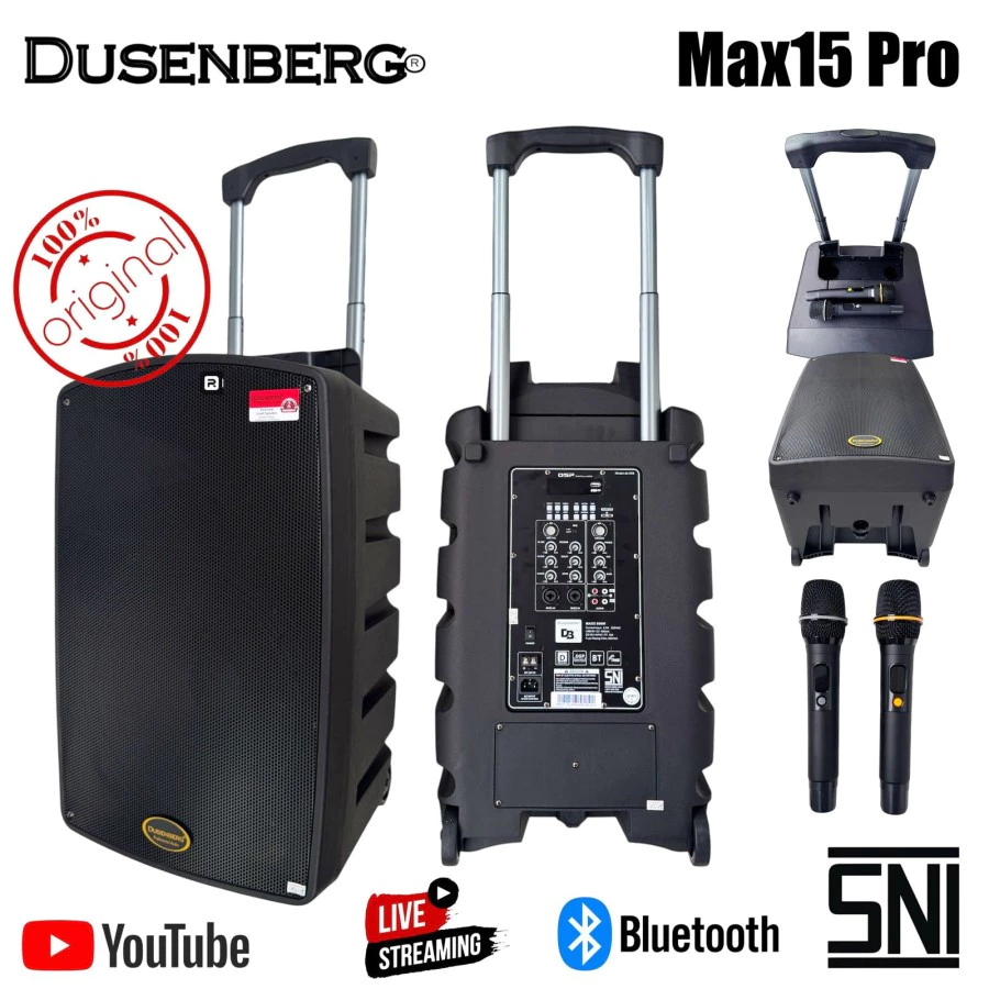 Jual DUSENBERG Max15Pro Speaker Meeting Portable Wireless 15 Inch 2 Way ...