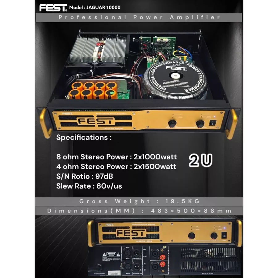 Jual FEST JAGUAR 10000 Power Amplifier 2 Channel Class H 1000 Watt