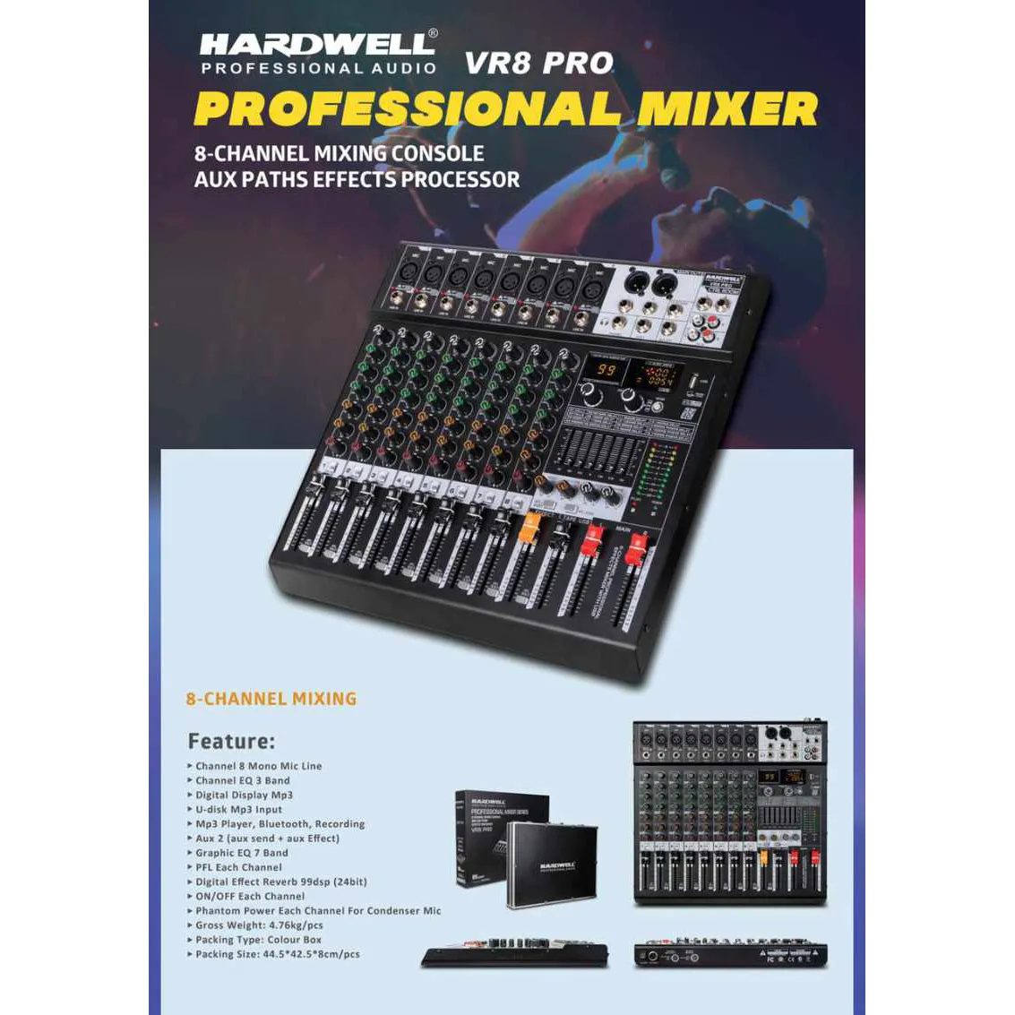 Jual Hardwell VR8 PRO Mixer Analog 8 Channel