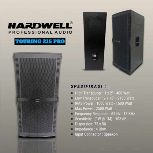 Jual Hardwell Touring 215 Pro Speaker Pasif 2x15 Inch 2 Way 4 Ohm 2500 Watt