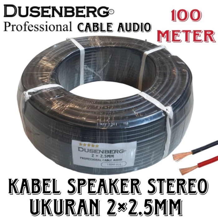 Jual Kabel Speaker DUSENBERG Serabut Tebal 2×2.5mm 100 Meter, Best Quality